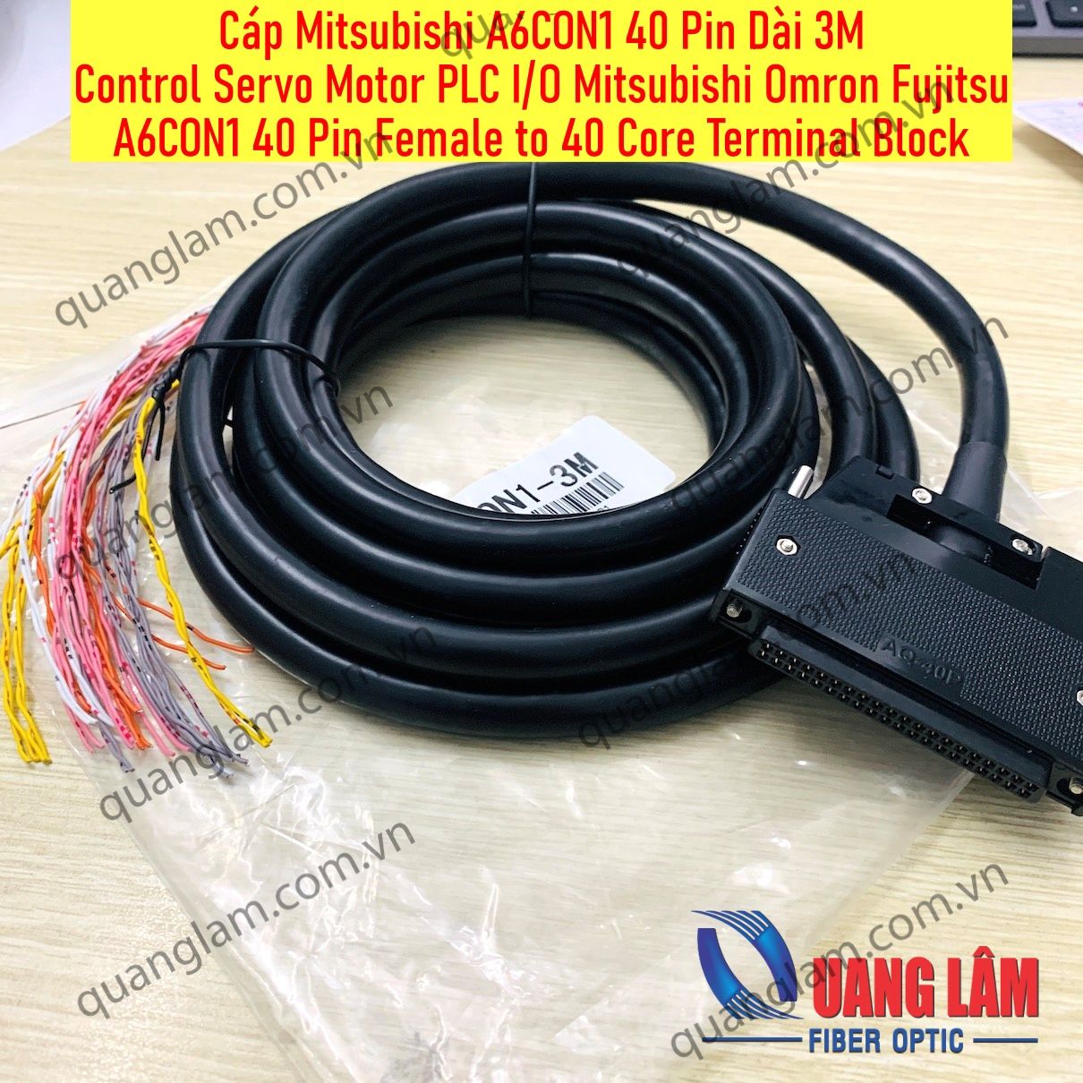 Cáp Mitsubishi A6CON1 40 Pin Dài 3M cho Control Servo Motor PLC I/O Mi ...