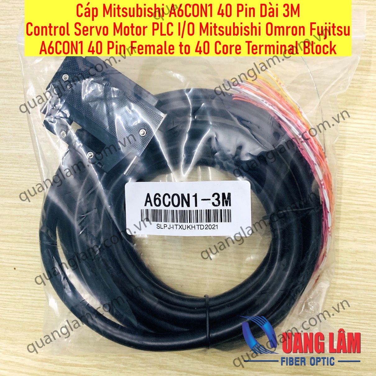 Cáp Mitsubishi A6CON1 40 Pin Dài 3M cho Control Servo Motor PLC I/O Mi ...