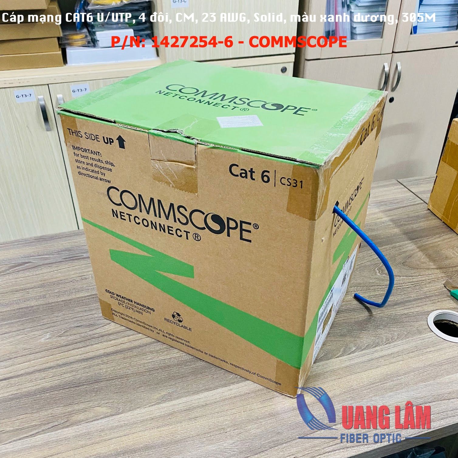 Cáp mạng CAT6 U/UTP, 4 đôi, CM, 23 AWG, Solid, màu xanh dương, – Công ...