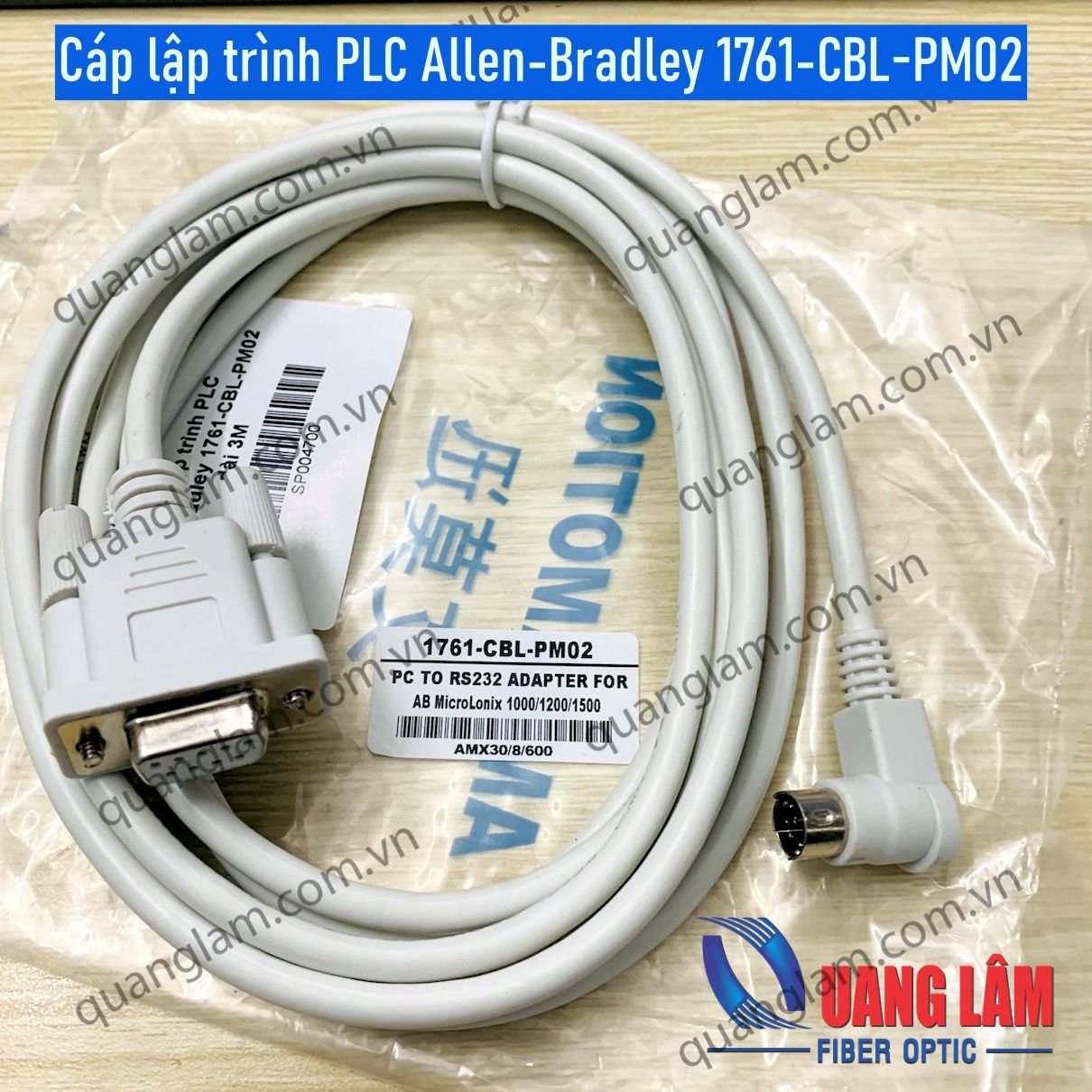 Cáp lập trình PLC Allen-Bradley 1761-CBL-PM02 dài 3M – Công ty TNHH Công Nghệ Quang Lâm