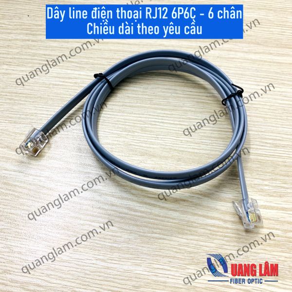 Dây line điện thoại RJ12 6P6C - 6 chân – Công ty TNHH Công Nghệ Quang Lâm