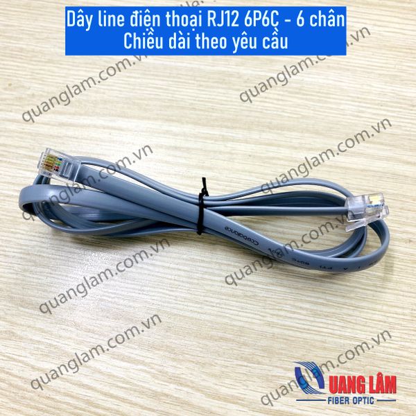 Dây line điện thoại RJ12 6P6C - 6 chân – Công ty TNHH Công Nghệ Quang Lâm