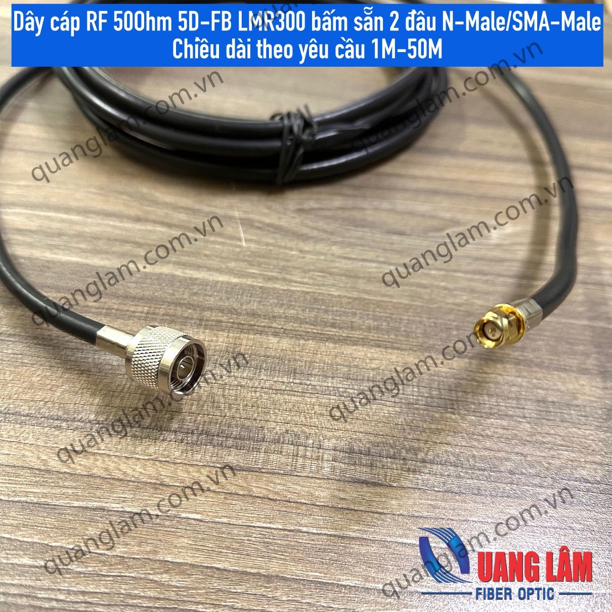 Dây cáp RF 50Ohm 5D-FB LMR300 bấm sẵn 2 đầu N-Male/SMA-Male dài 1M-50M – Công ty TNHH Công Nghệ ...