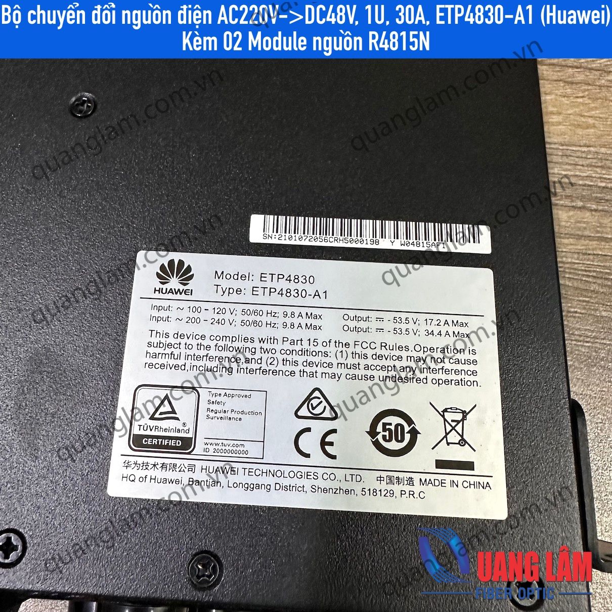 Bộ chuyển đổi nguồn điện AC220V->DC48V, 1U, 30A, ETP4830-A1 (Huawei ...