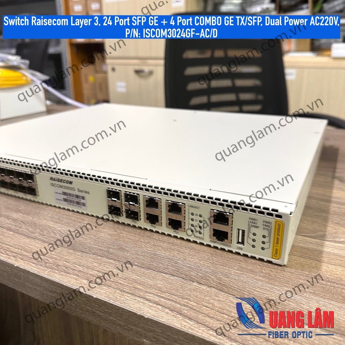 Switch Raisecom Layer 3, 24 Port SFP GE + 4 Port COMBO GE TX/SFP, Dual ...