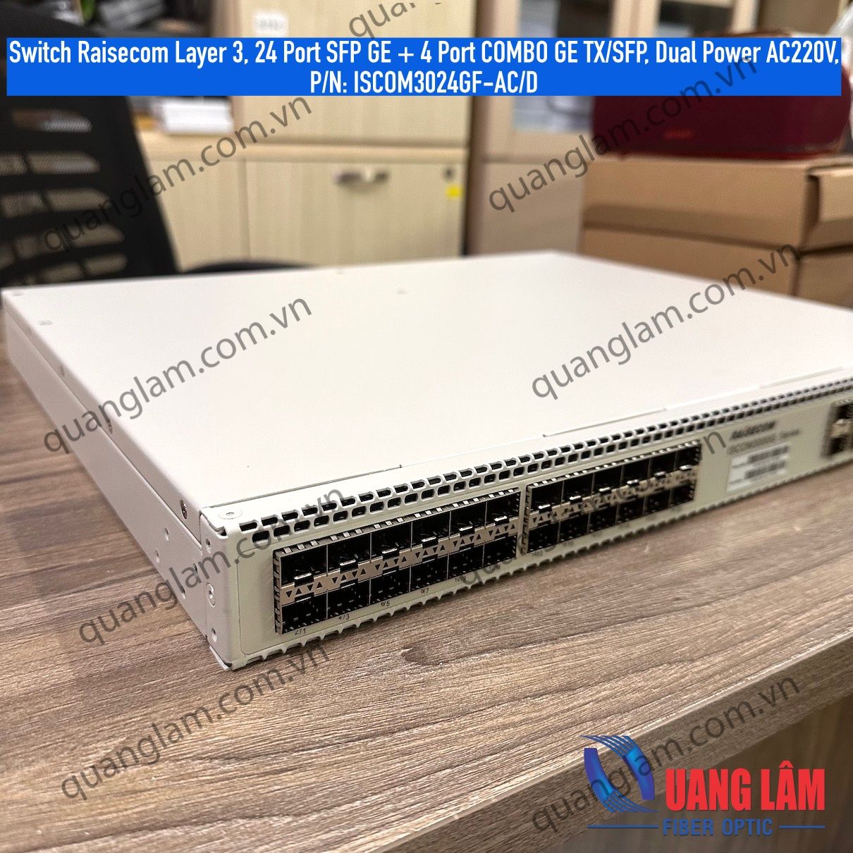 Switch Raisecom Layer 3, 24 Port SFP GE + 4 Port COMBO GE TX/SFP, Dual ...