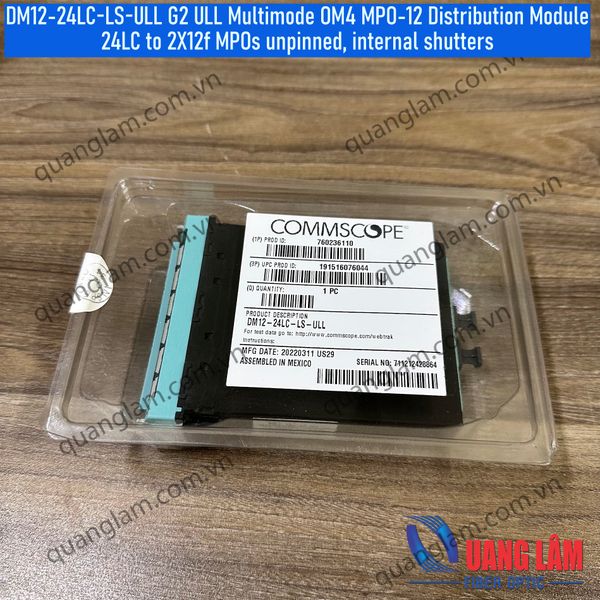 DM12-24LC-LS-ULL G2 ULL Multimode OM4 MPO-12 Distribution Module, 24LC ...