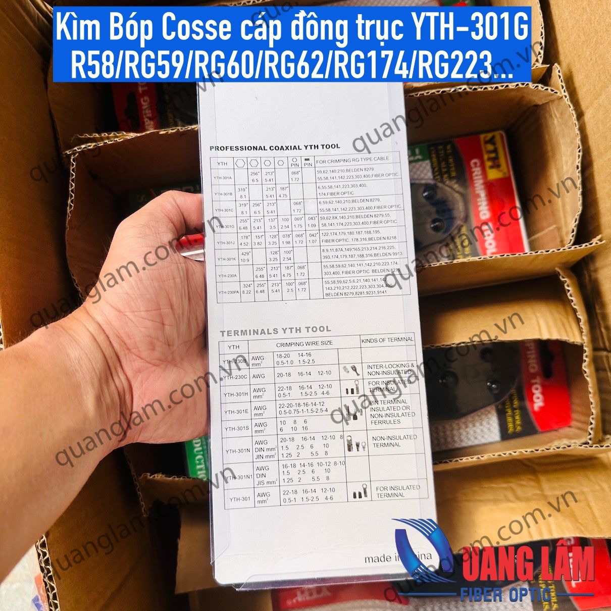 Kìm Bóp Cosse YTH-301G Kiềm bấm cáp đồng trục Kìm bấm cốt BNC YTH-301G – Công ty TNHH Công Nghệ ...