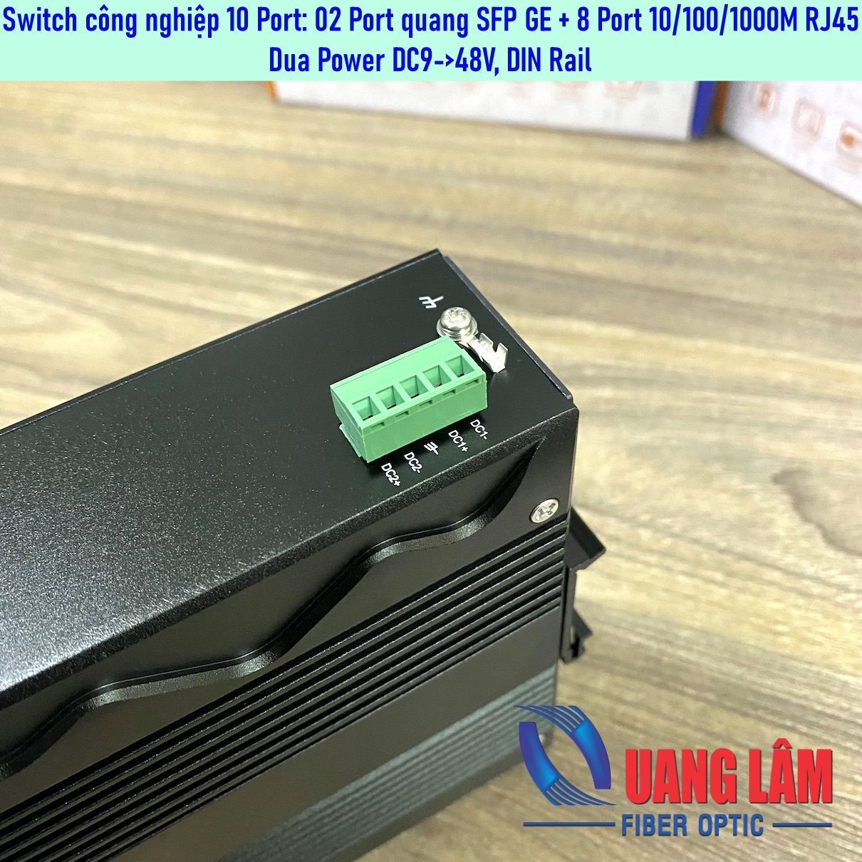 Switch công nghiệp 10 port: 02 port quang SFP GE + 8 Port 10/100/1000M ...