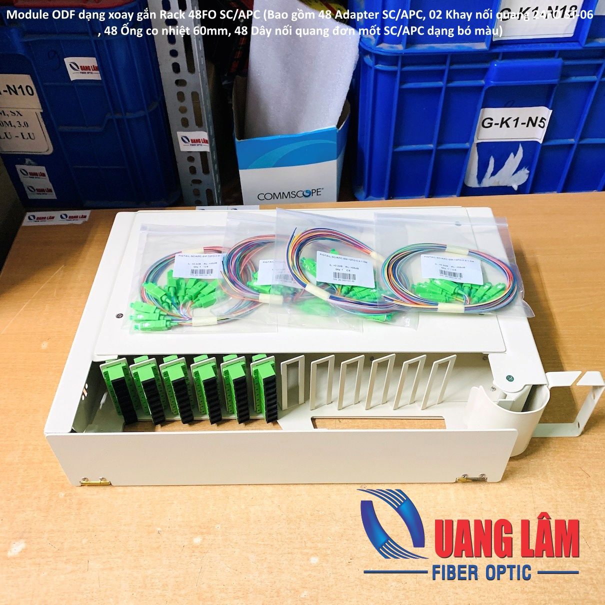 Module ODF dạng xoay gắn Rack 48FO SC/APC (Bao gồm 48 Adapter SC/APC ...