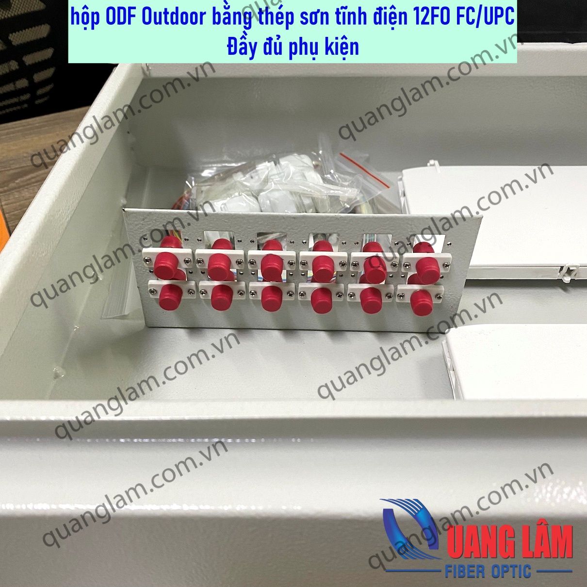 Hộp ODF Outdoor bằng thép 12FO FC/UPC (Bao gồm đầy đủ phụ kiện) – Công ...