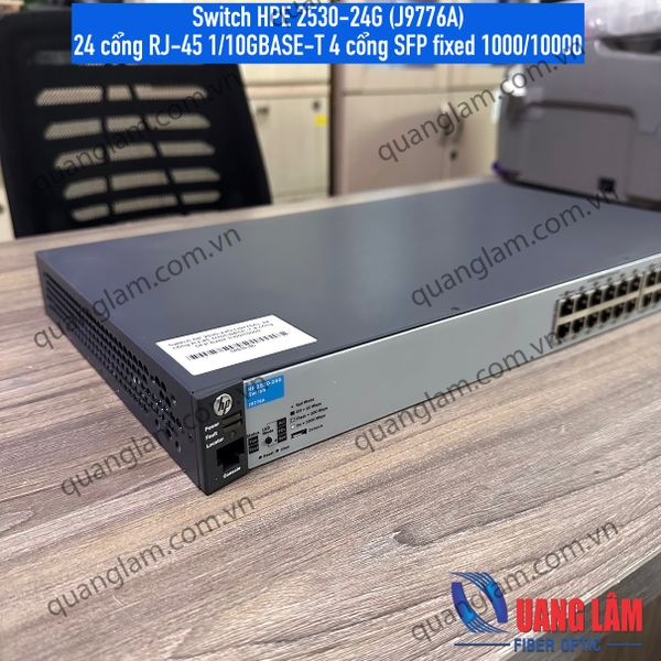 Switch HPE 2530-24G (J9776A) 24 cổng RJ-45 1/10GBASE-T 4 cổng SFP fixe ...