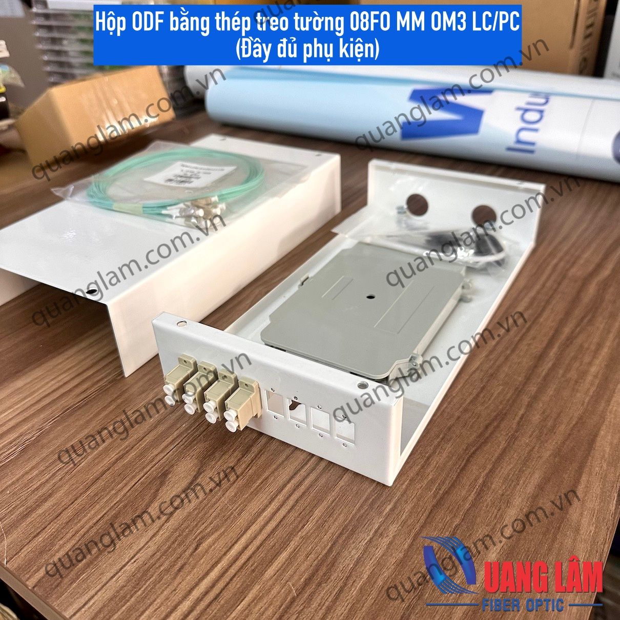 Hộp ODF bằng thép treo tường sơn tĩnh điện 08FO MM OM3 LC/PC (04 ADapt ...