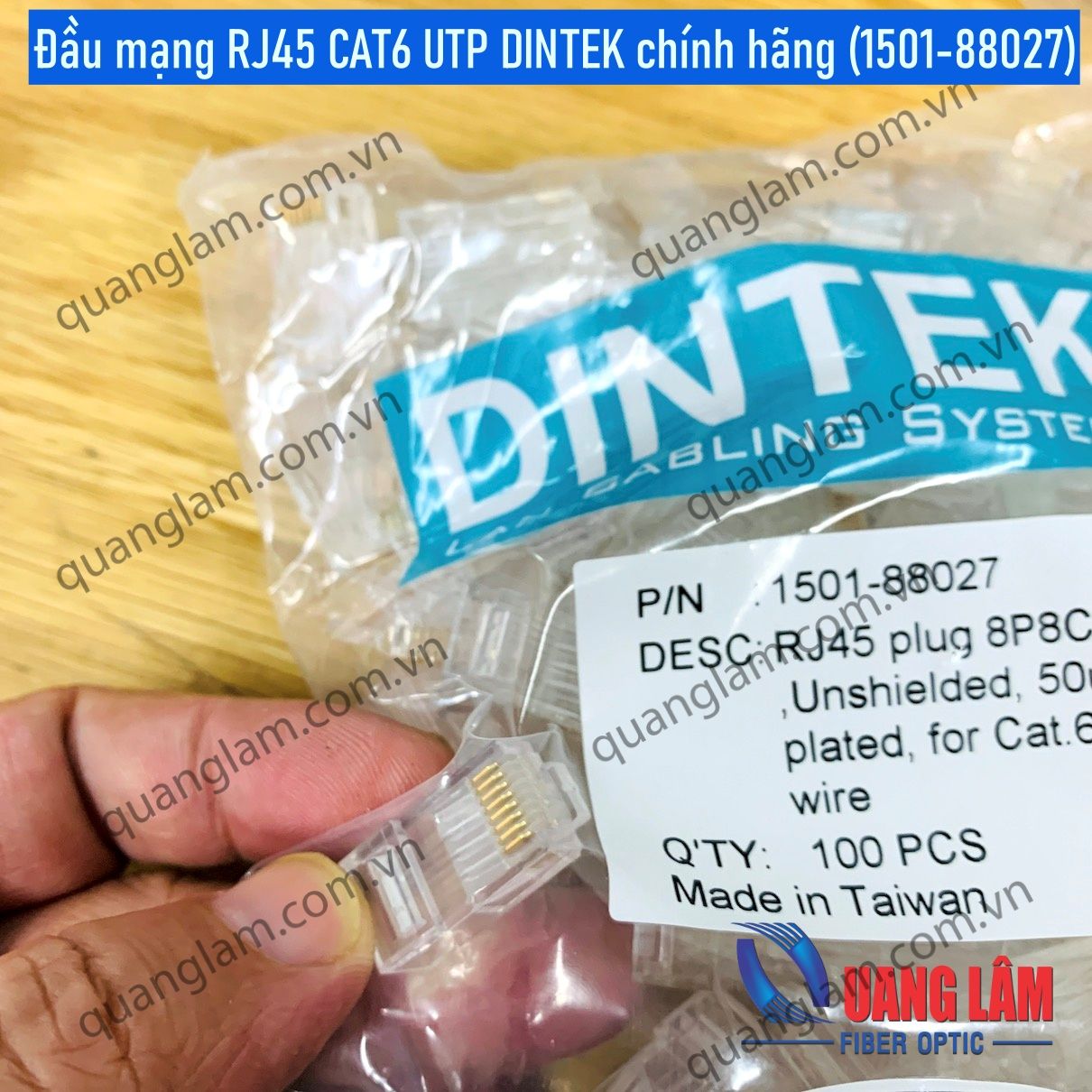 Đầu mạng RJ45 Cat 6 DINTEK chính hãng (1501-88027) – Công ty TNHH Công Nghệ Quang Lâm
