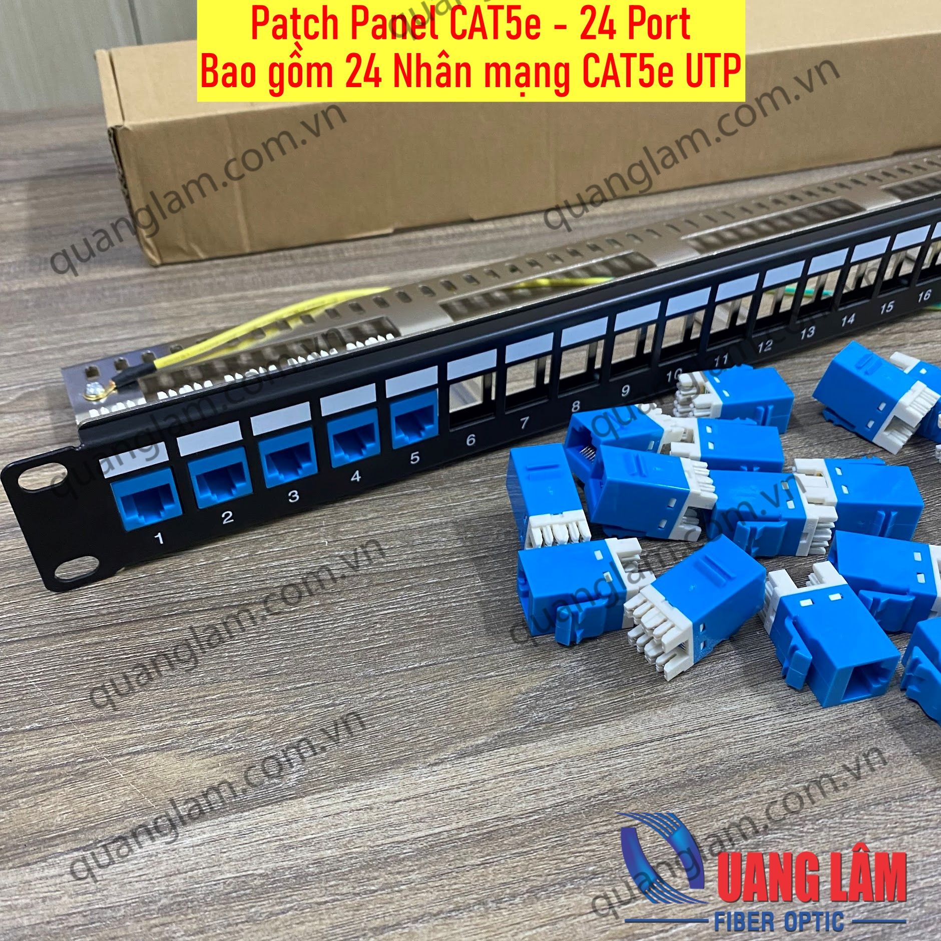 Patch Panel CAT5e 24Port UTP (Bao gồm 24 Nhân mạng CAT5e UTP màu xanh) – Công ty TNHH Công Nghệ ...