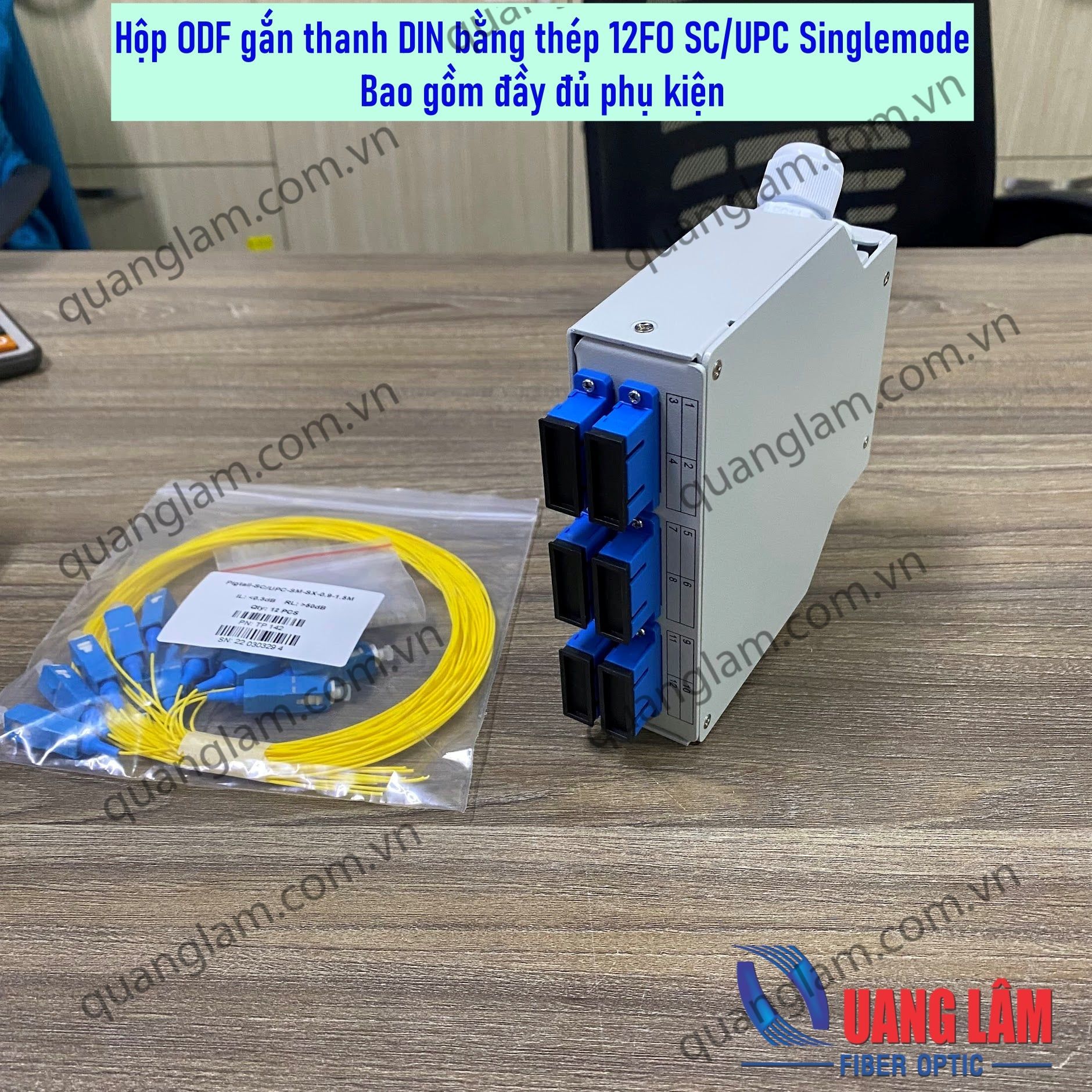 Hộp ODF gắn thanh DIN chuẩn công nghiệp 12FO SC/UPC Singlemode (Đầy đủ – Công ty TNHH Công Nghệ ...