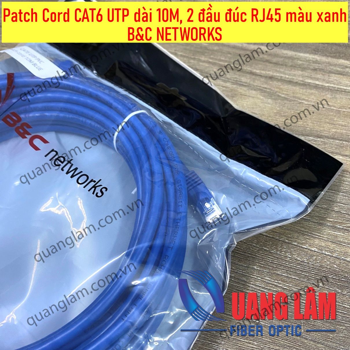 Patch Cord CAT6 UTP dài 10M, 2 đầu đúc RJ45 màu xanh - B&C NETWORKS ...