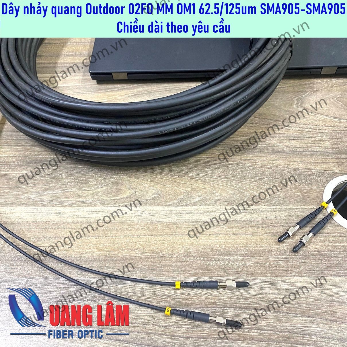 Dây nhảy quang Outdoor MM OM1 62.5/125um SMA905-SMA905 - Chiều dài the ...