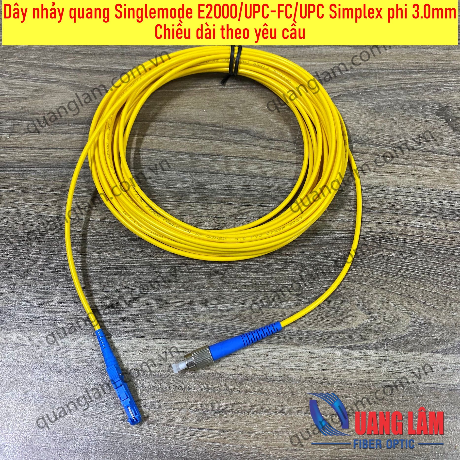 Dây nhảy quang Singlemode E2000/UPC-FC/UPC phi 3.0mm, Simplex-Chiều dà – Công ty TNHH Công Nghệ ...