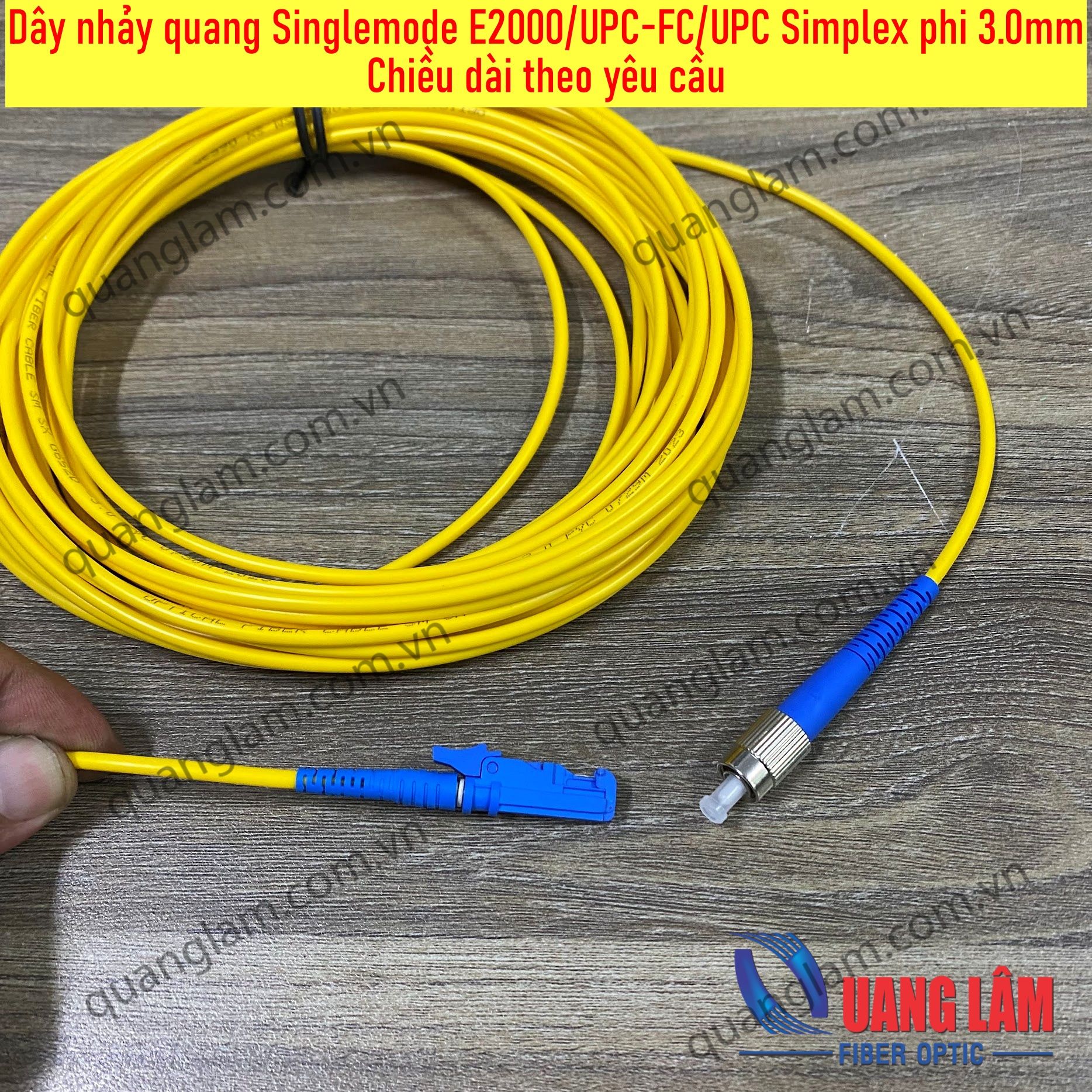 Dây nhảy quang Singlemode E2000/UPC-FC/UPC phi 3.0mm, Simplex-Chiều dà – Công ty TNHH Công Nghệ ...