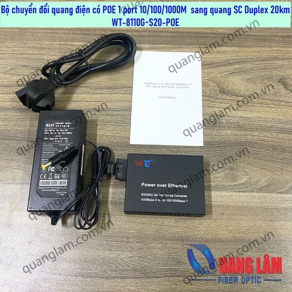 Gigabit PoE Media Conver Bộ chuyển đổi quang điện cấp nguồn POE cho Ca ...