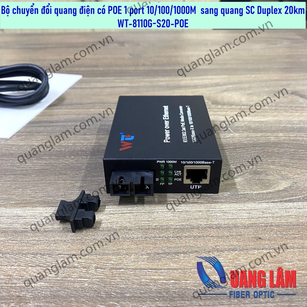 Gigabit PoE Media Conver Bộ chuyển đổi quang điện cấp nguồn POE cho Ca ...