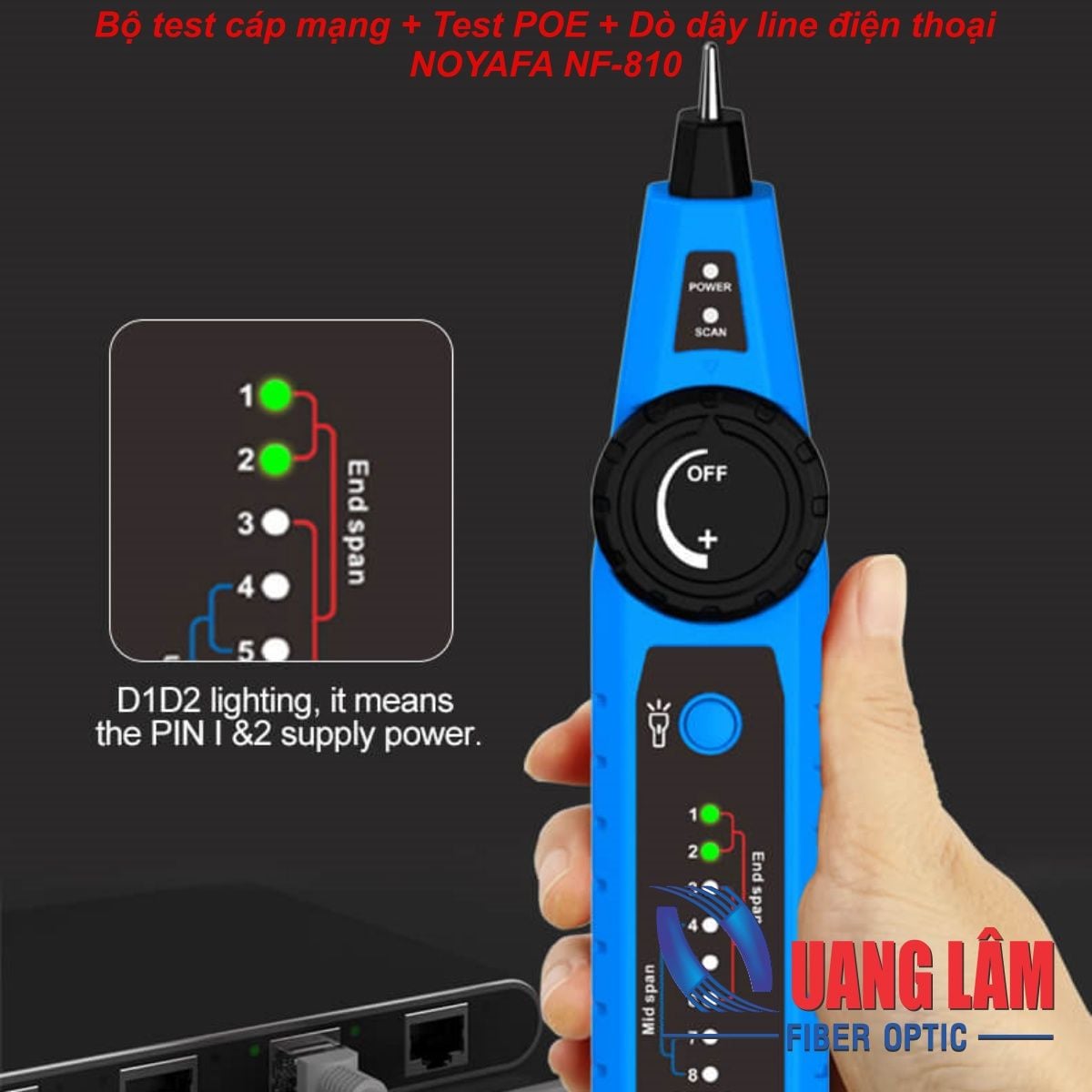 Bộ test cáp mạng + Test POE + Dò dây line điện thoại NOYAFA NF-810 ...