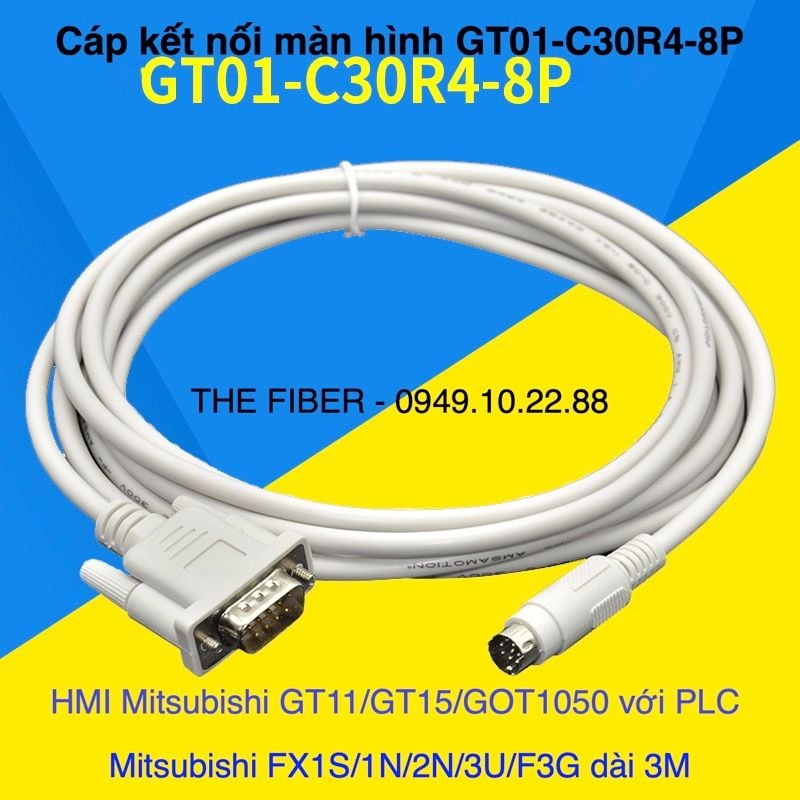 Cáp kết nối màn hình GT01-C30R4-8P HMI Mitsubishi GT11/GT15/GOT1050 vớ ...