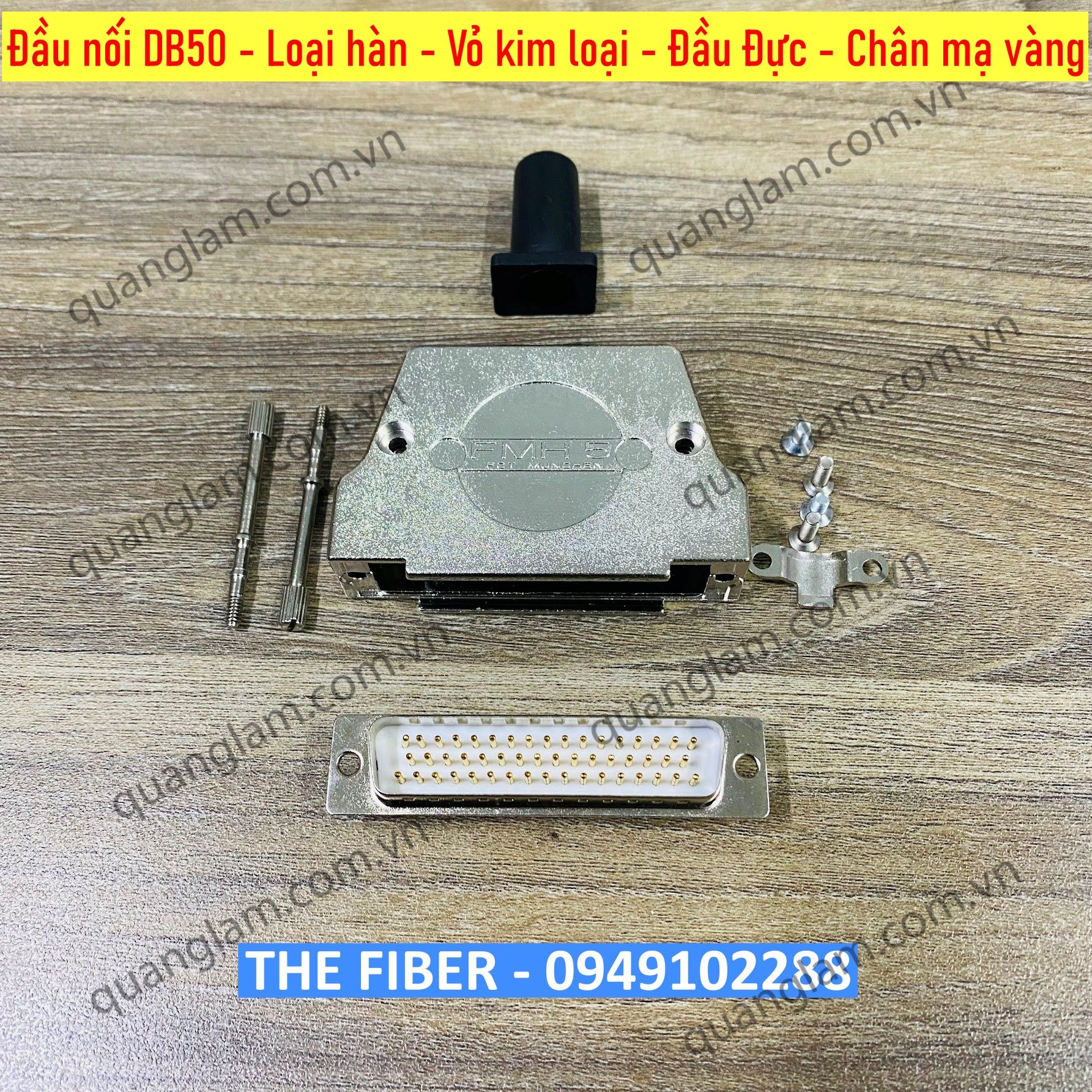 Đầu nối DB50 loại hàn chân mạ vàng kèm vỏ ốp kim loại Đực/Cái – Công ty TNHH Công Nghệ Quang Lâm