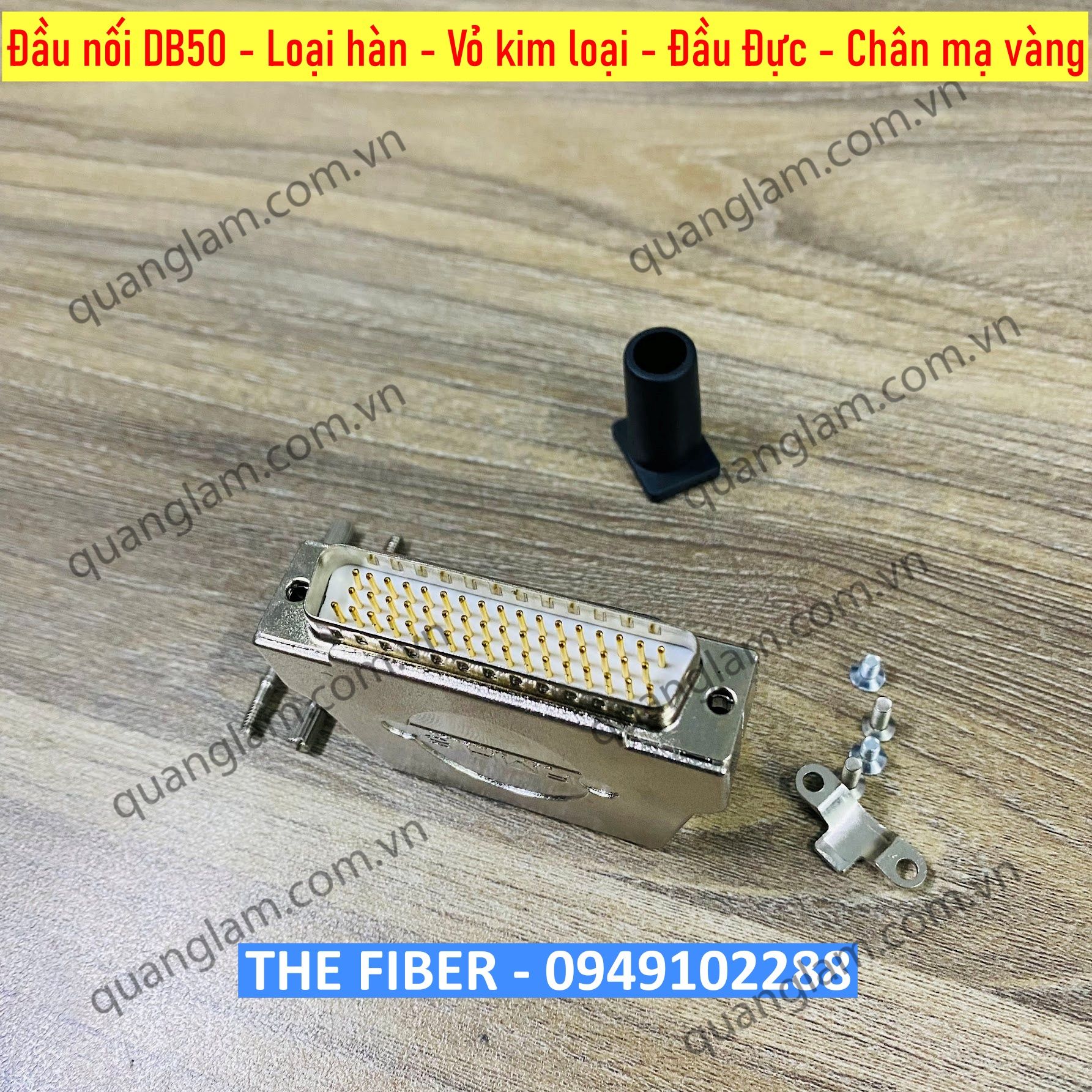 Đầu nối DB50 loại hàn chân mạ vàng kèm vỏ ốp kim loại Đực/Cái – Công ty TNHH Công Nghệ Quang Lâm