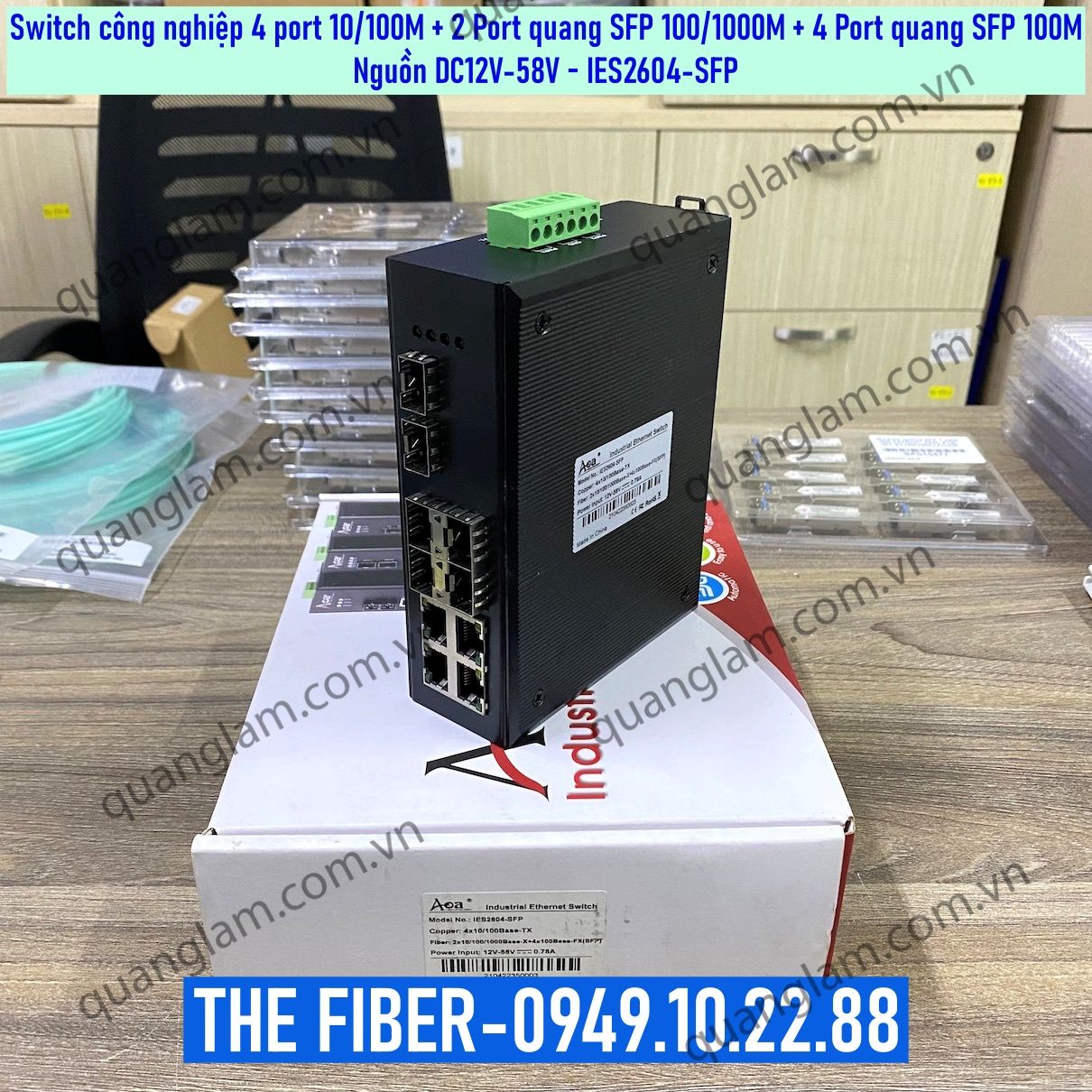 Switch công nghiệp 4 port 10/100M + 2 Port quang SFP 100/1000M + 4 Por ...