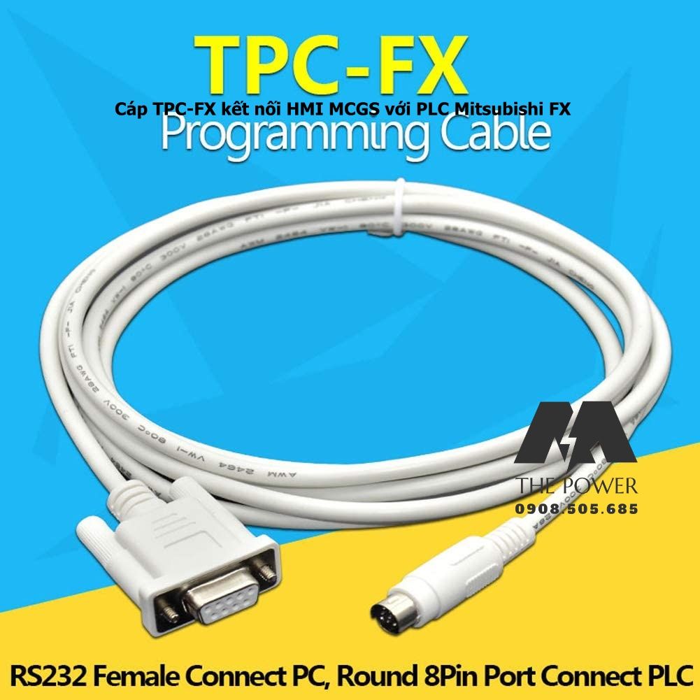 Cáp kết nối màn hình HMI MCGS TPC với PLC Mitsubishi FX dài 3M TPC-FX – Công ty TNHH Công Nghệ ...