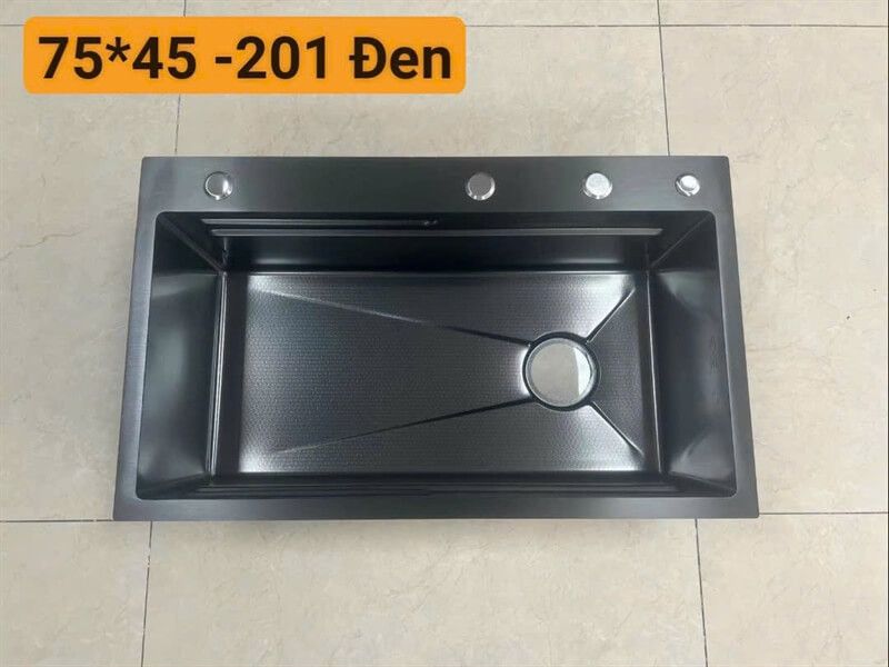 Chậu rửa chén KENDURA 1 hộc nano đen 7545 (KDR-7545IBND-1H)Chậu rửa ...