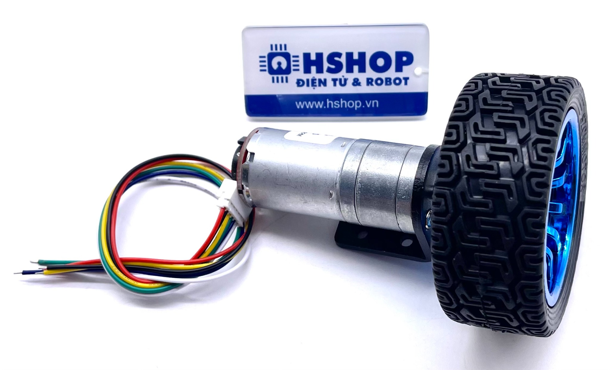 Bộ động Cơ DC Servo JGA25-370 kèm gá bắt và bánh xe V2 65mm – Hshop.vn