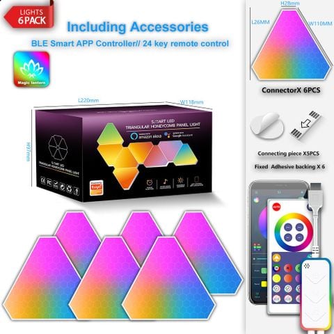 Đèn Cảm Ứng NID-Light Panel RGBIC Tích Hợp App Điều Chỉnh Hiệu Ứng ...