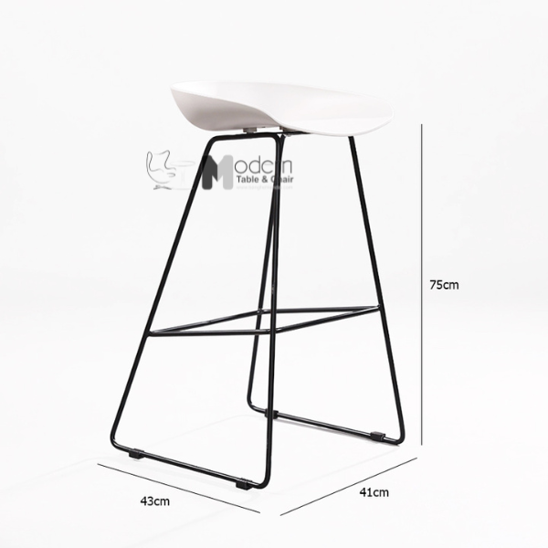 Ghế bar mặt ngồi nhựa chân sắt vòng hiện đại giá rẻ CB TAKA2-S - Banghehiendai.com