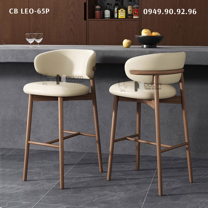 Ghế bar khung gỗ ASH nệm PVC CB LEO-65P - Banghehiendai.com