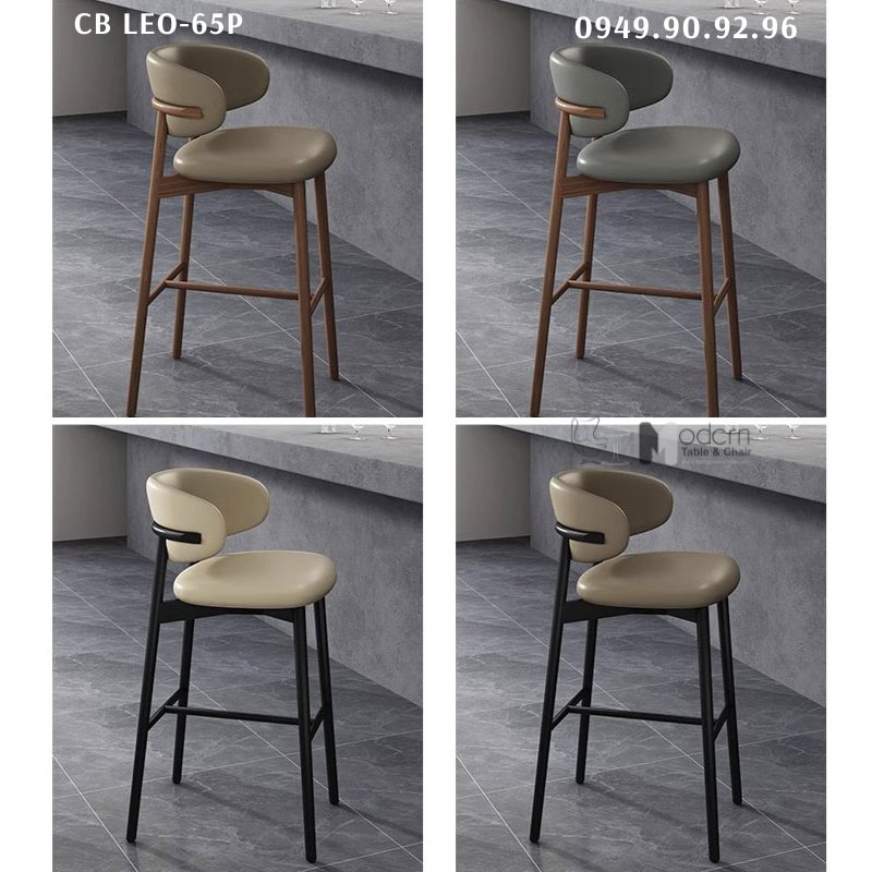 Ghế bar khung gỗ ASH nệm PVC CB LEO-65P - Banghehiendai.com
