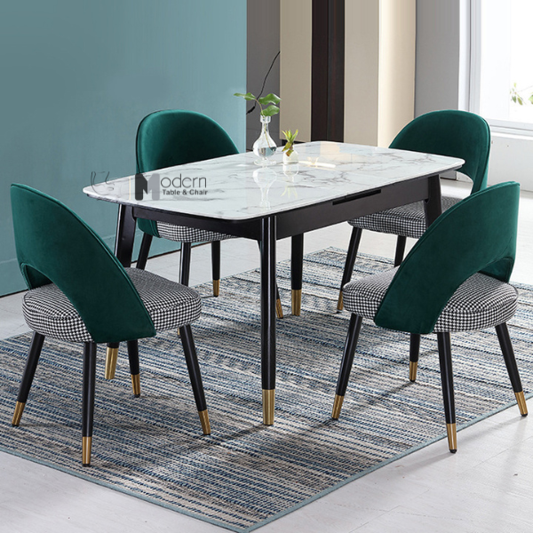 Ghế nhà hàng Ghế ăn vải nhung hở lưng chân bọc ống màu vàng LARA 2C-F ...