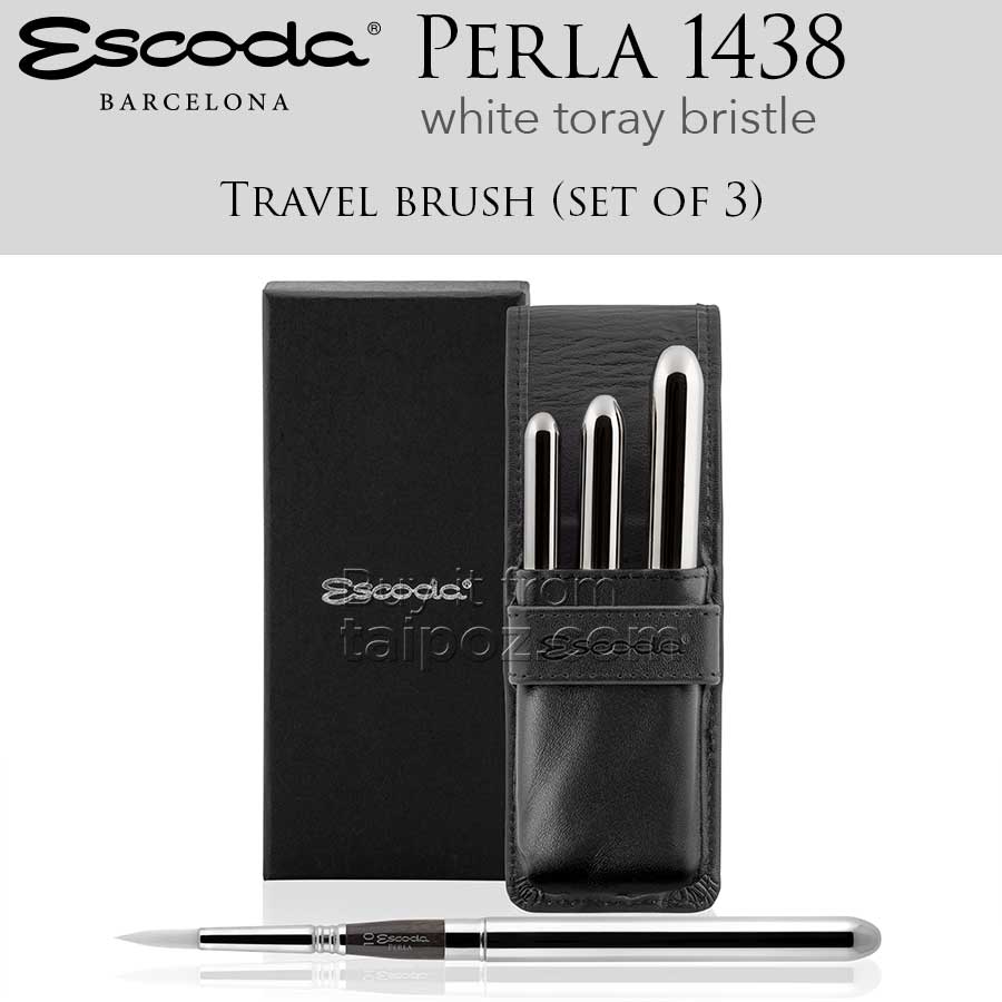 Bộ cọ màu nước Escoda Perla 1438 - cọ travel kèm túi da – Taipoz