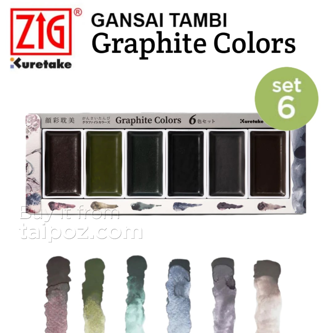 Màu nước Gansai Tambi Graphite bộ 6 màu – Taipoz