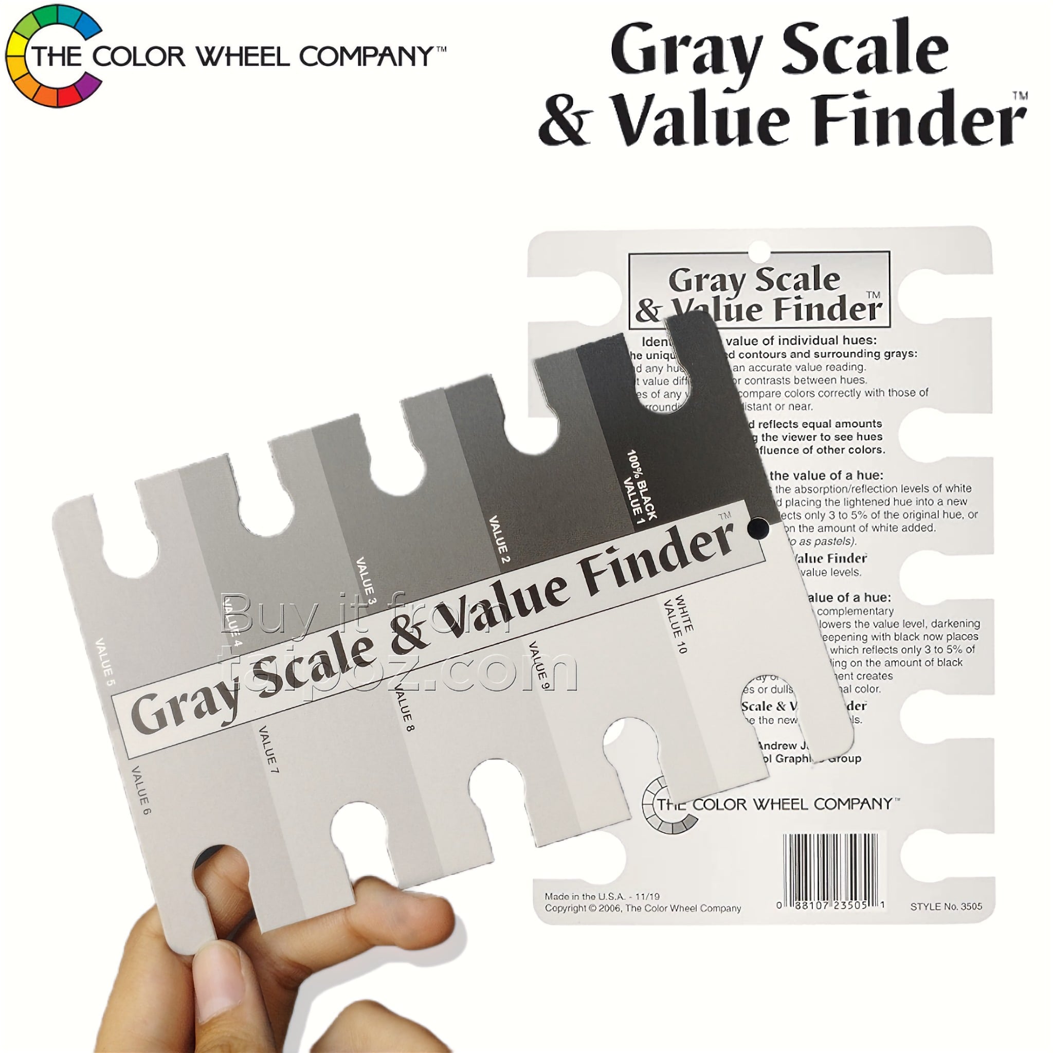Thước đo sắc độ xám Gray Scale & Value Finder – Taipoz
