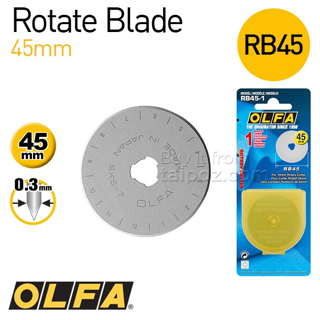 Lưỡi dao tròn xoay Olfa RB45 45mm – Taipoz