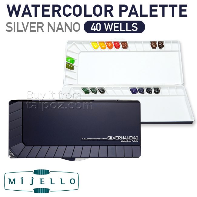 Bảng pha màu Mijello - Silver Nano Watercolor Palette – Taipoz