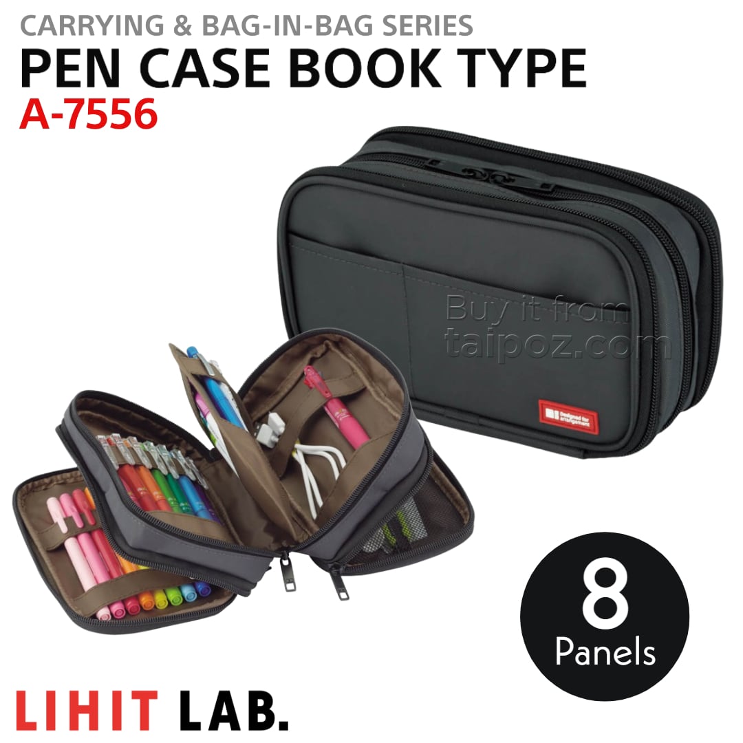 Túi đựng bút 8 ngăn Lihit Lab Pen Case Triple, A7556 – Taipoz