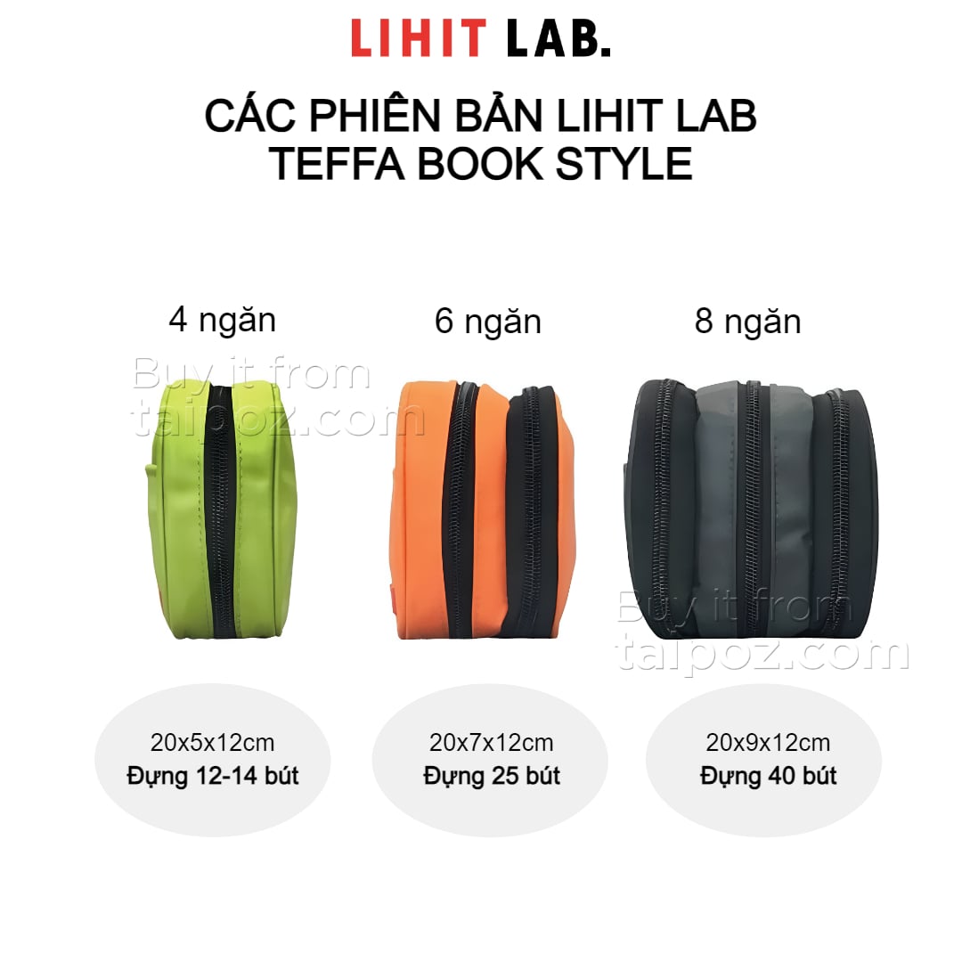 Túi vải đựng bút nhiều khoang Lihit Lab Teffa Book Style – Taipoz