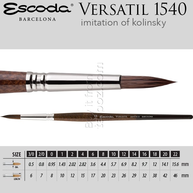 Cọ màu nước Escoda Versatil 1540 - cọ tròn – Taipoz