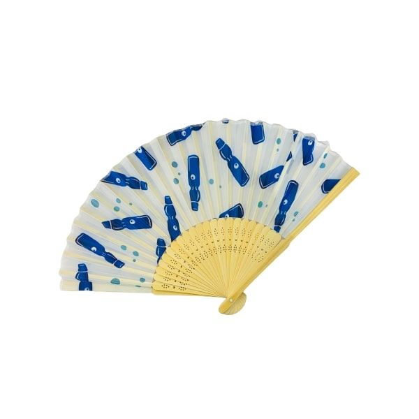 Daiso Quạt Xếp Tay Cán Gỗ Ramune Bottles – toantot