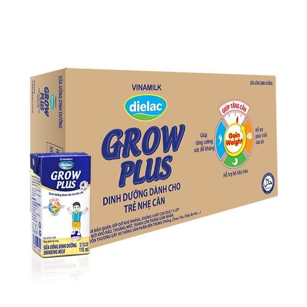 Thùng 48 hộp Sữa bột pha sẵn Dielac Grow Plus (Xanh) 110ml – toantot