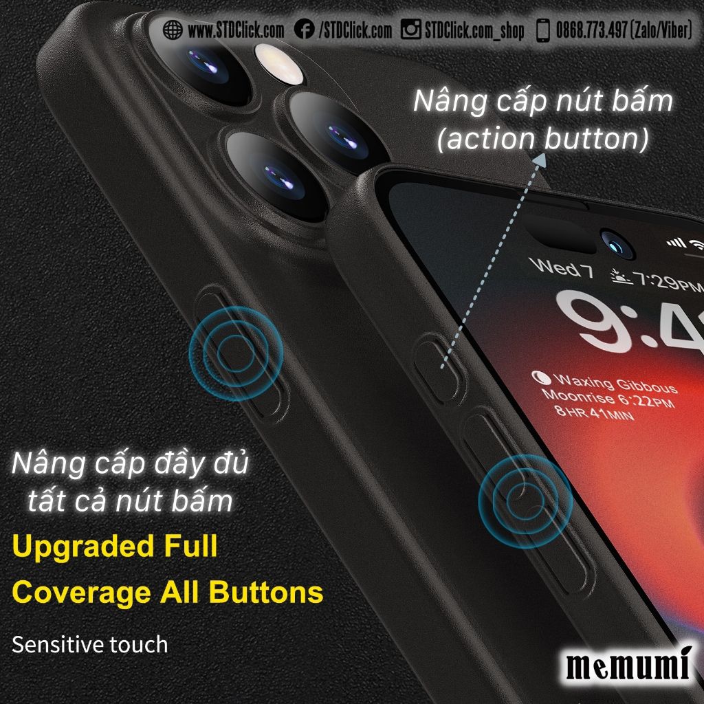 ỐP LƯNG IPHONE 15 PRO MAX - 15 PRO MEMUMI MỎNG LỤA CHÍNH HÃNG – Hệ ...